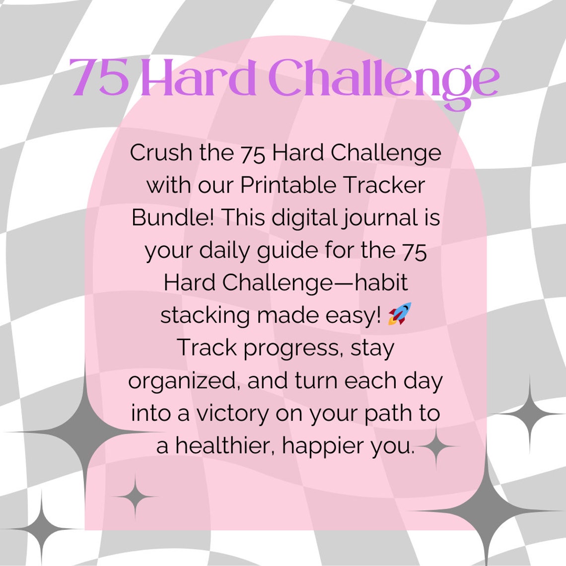 75 Hard Challenge Printable 75 Day Hard Challenge Template Workout Plan ...