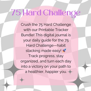 75 Hard Challenge Printable 75 Day Hard Challenge Template Workout Plan ...