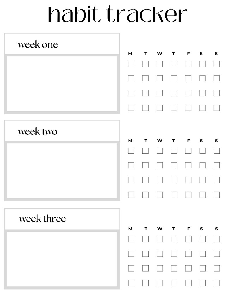 Monthly Habit Tracker Printable, Habit Tracker Template, Routine ...
