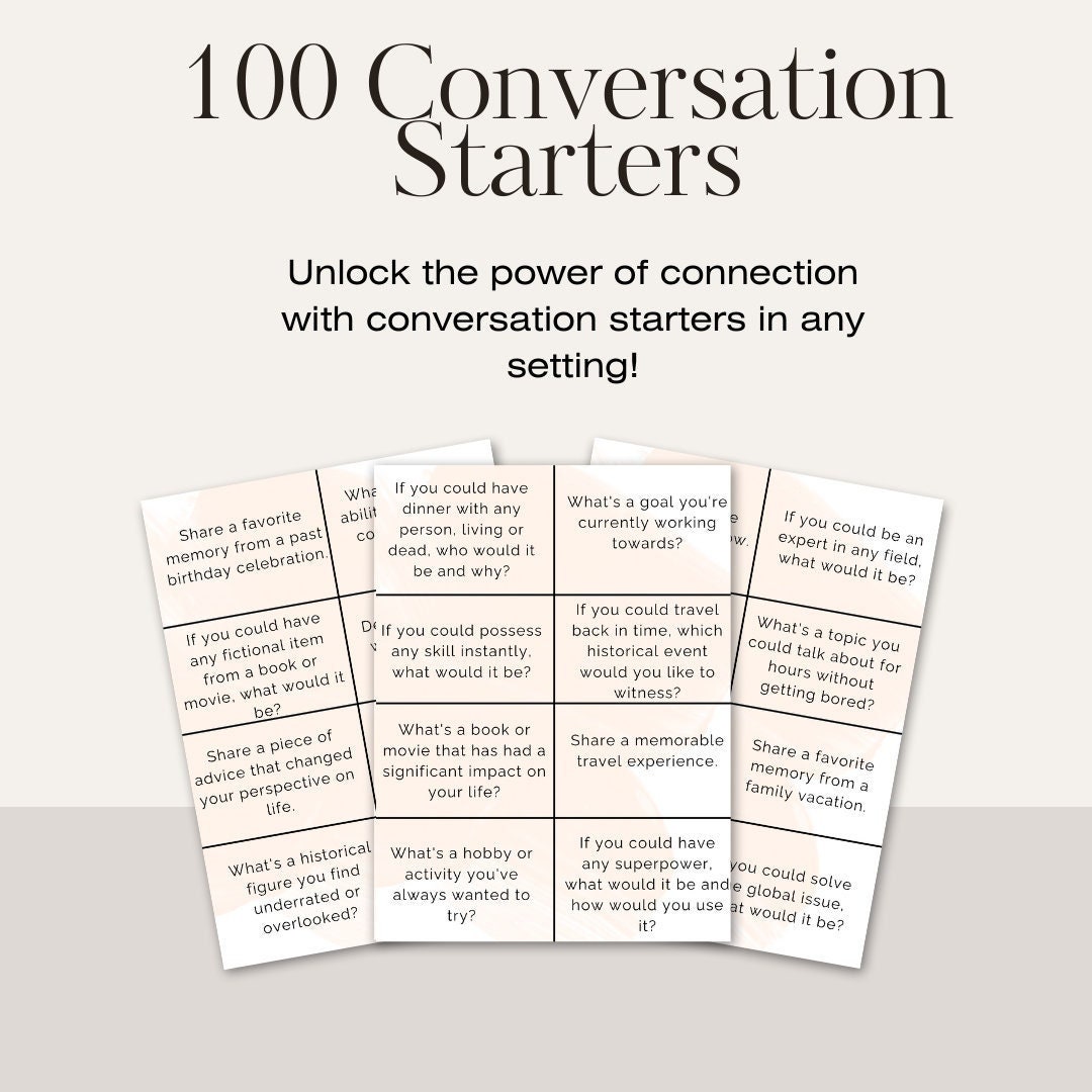 Social Interaction Starter Pack: Icebreaker Questions, Conversation ...