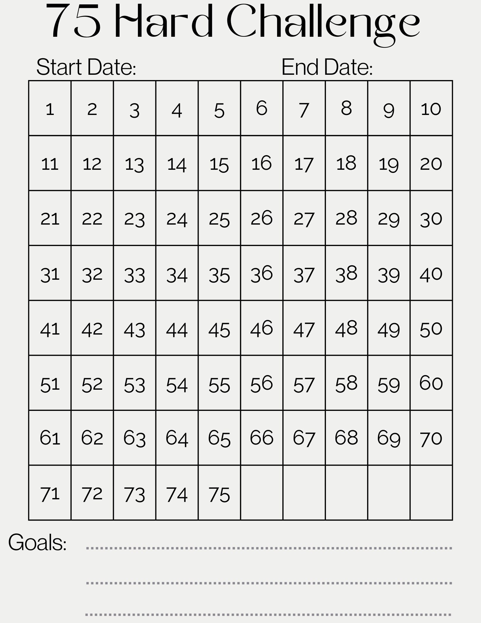 75 Hard Tracker, Digital PDF Download, 75 Hard Tracker, 75 Hard ...