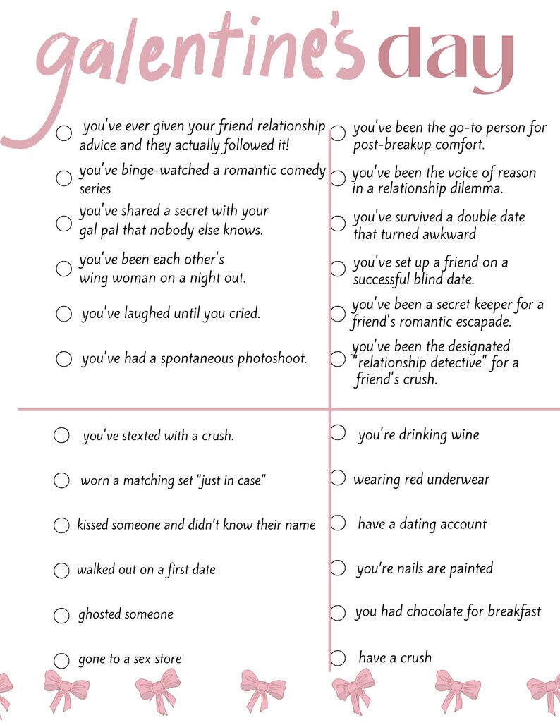 Galentines Day Games for Adults Printable Adult Galentine's Day Party ...