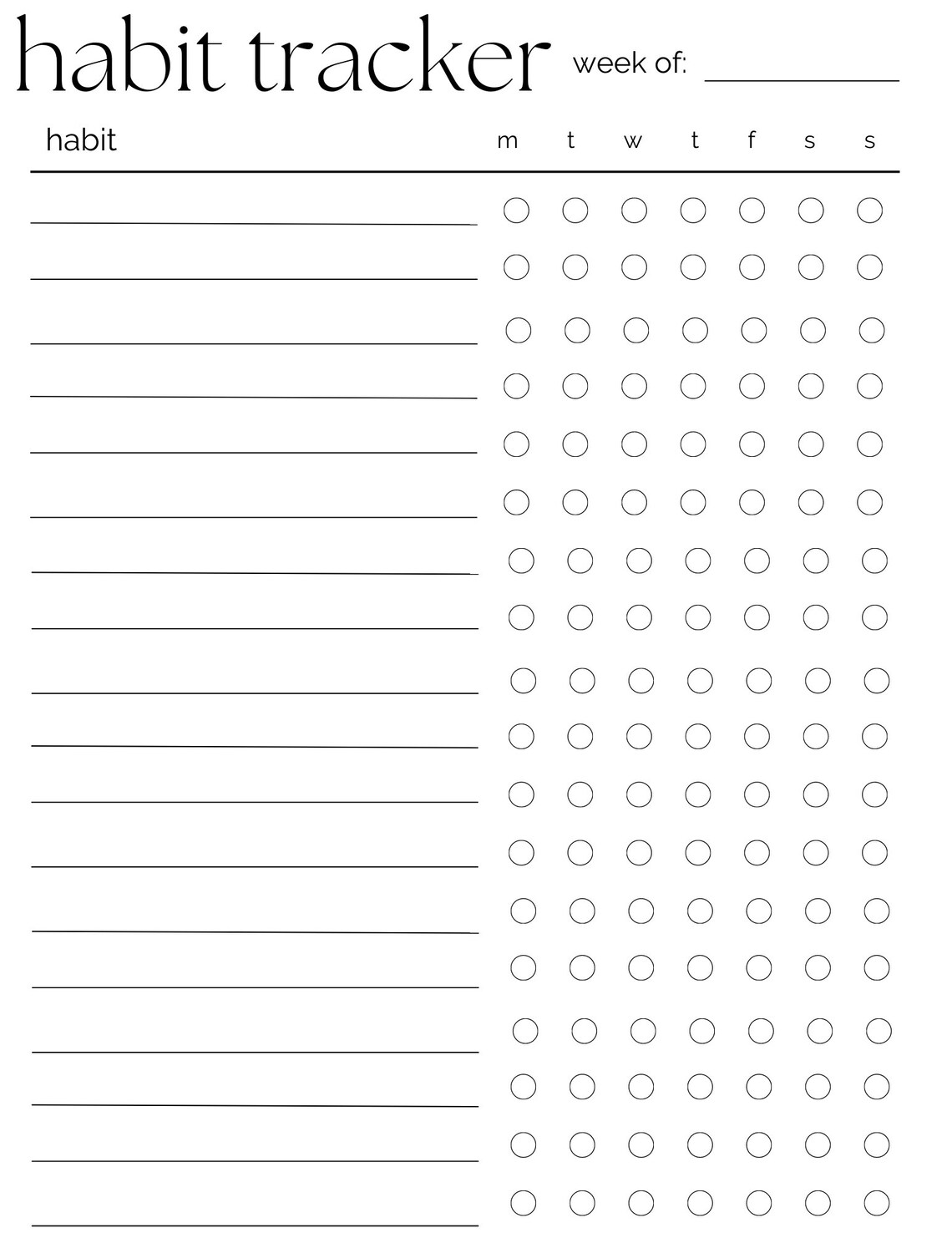Habit Tracker Daily Habit Tracker Printable Habit Tracker Fillable ...