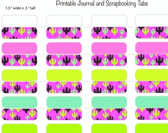 Printable page tabs journal tabs pretty printable scrapbook | Etsy