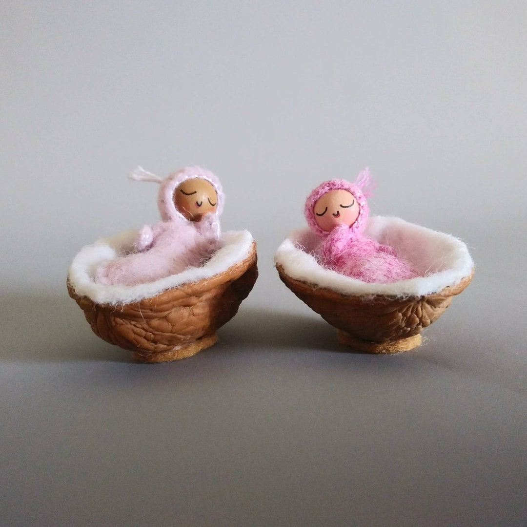 Tiny Baby in a Walnut Shell Made to Order in Custom Colors - Etsy