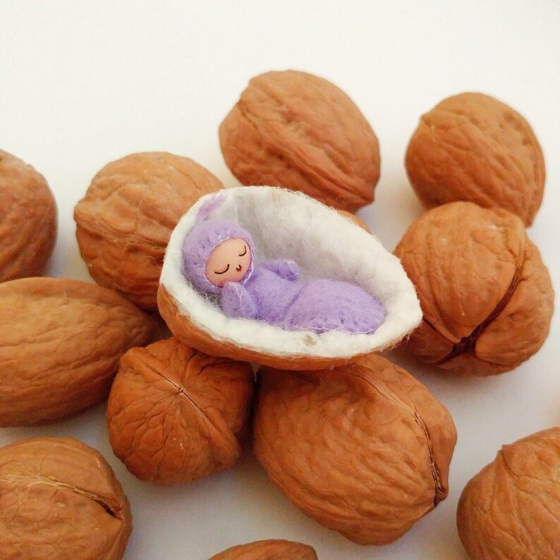 Tiny Baby in a Walnut Shell Made to Order in Custom Colors | Etsy