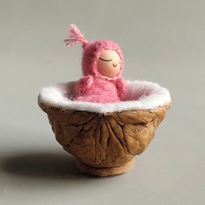 Tiny Baby in a Walnut Shell Made to Order in Custom Colors - Etsy