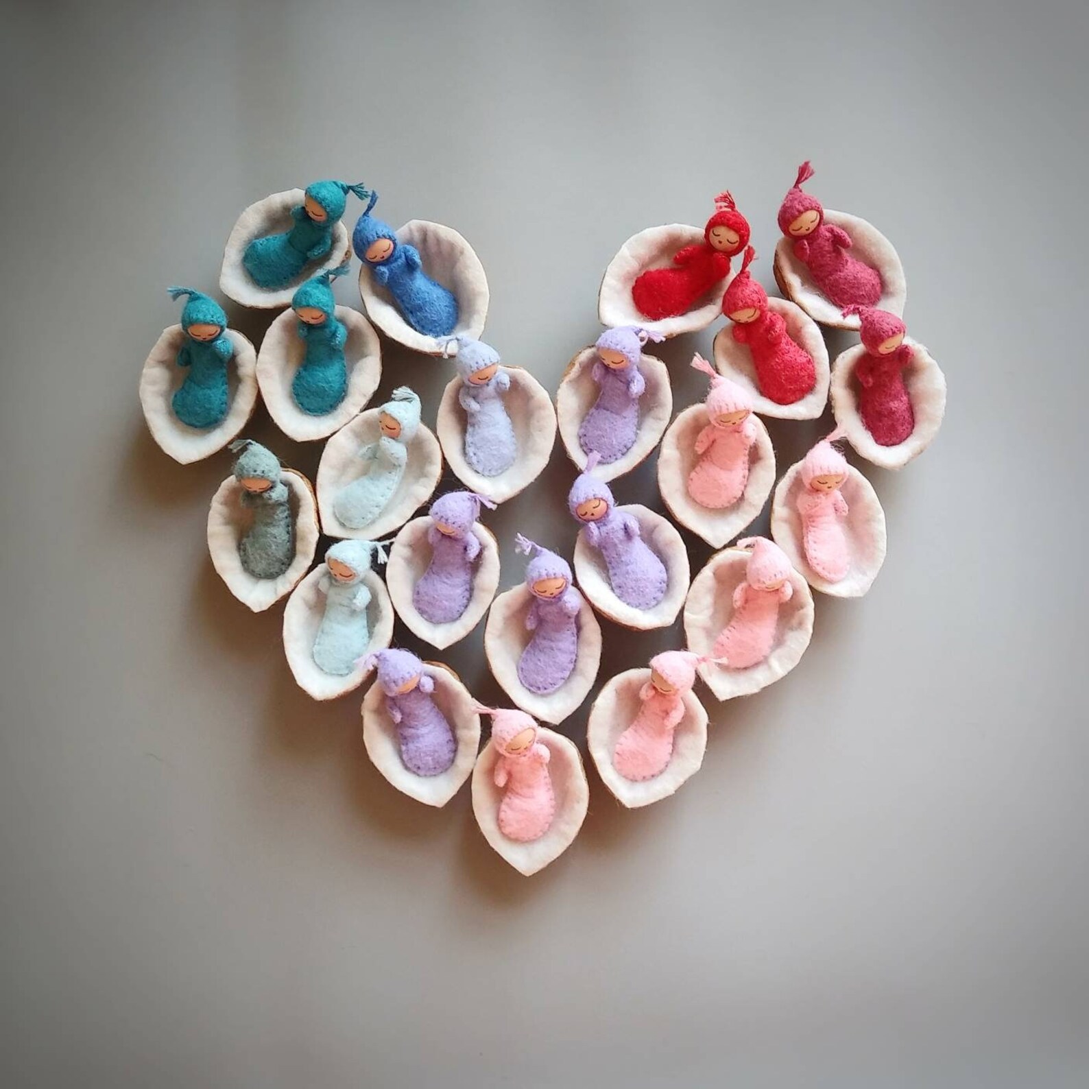 Tiny Baby in a Walnut Shell Made to Order in Custom Colors - Etsy