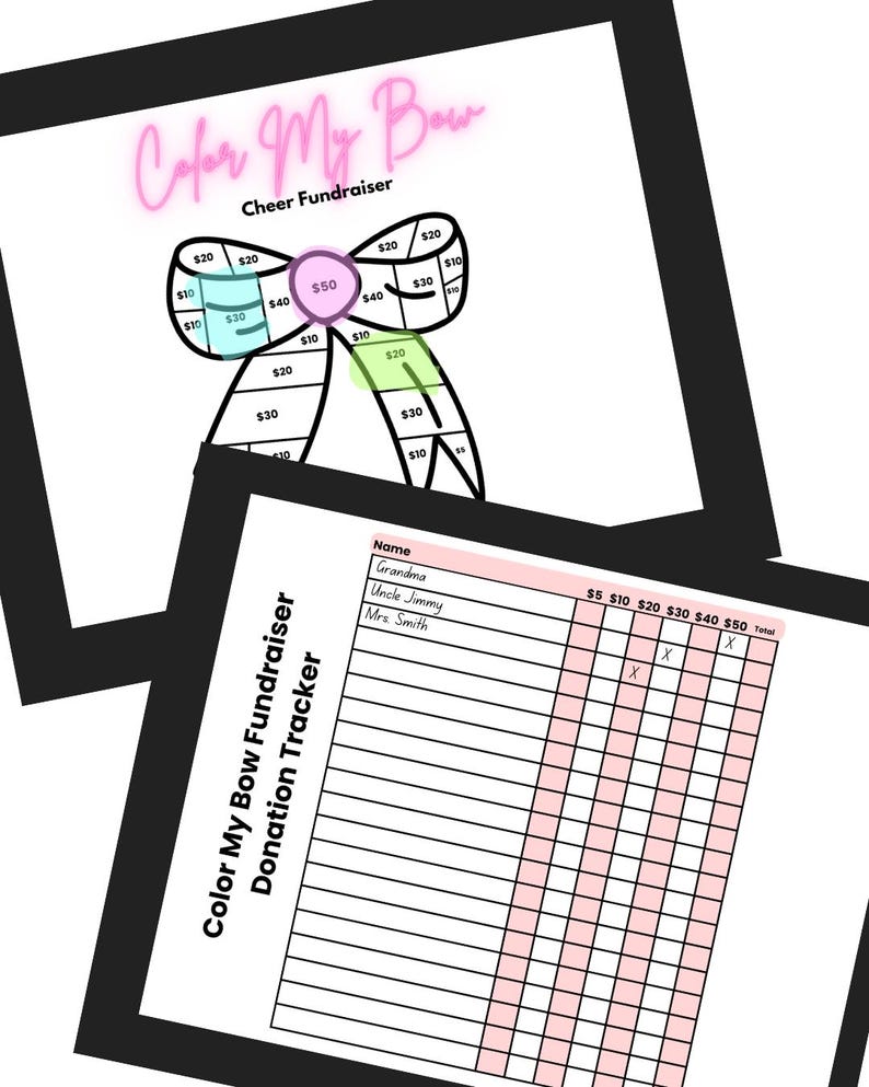 Color My Bow Fundraiser for Cheerleaders - Ready to Use Digital File ...