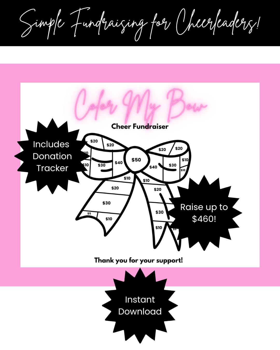 Color My Bow Fundraiser for Cheerleaders - Ready to Use Digital File ...