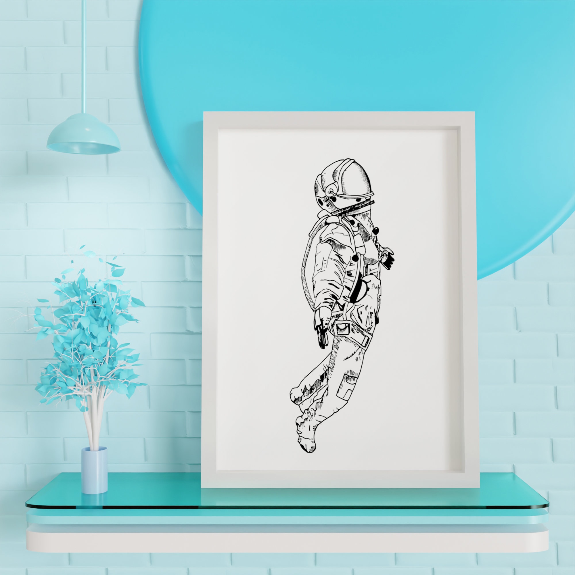 Astronaut Floating in Space Drawing Printable Astronaut Drawing From ...