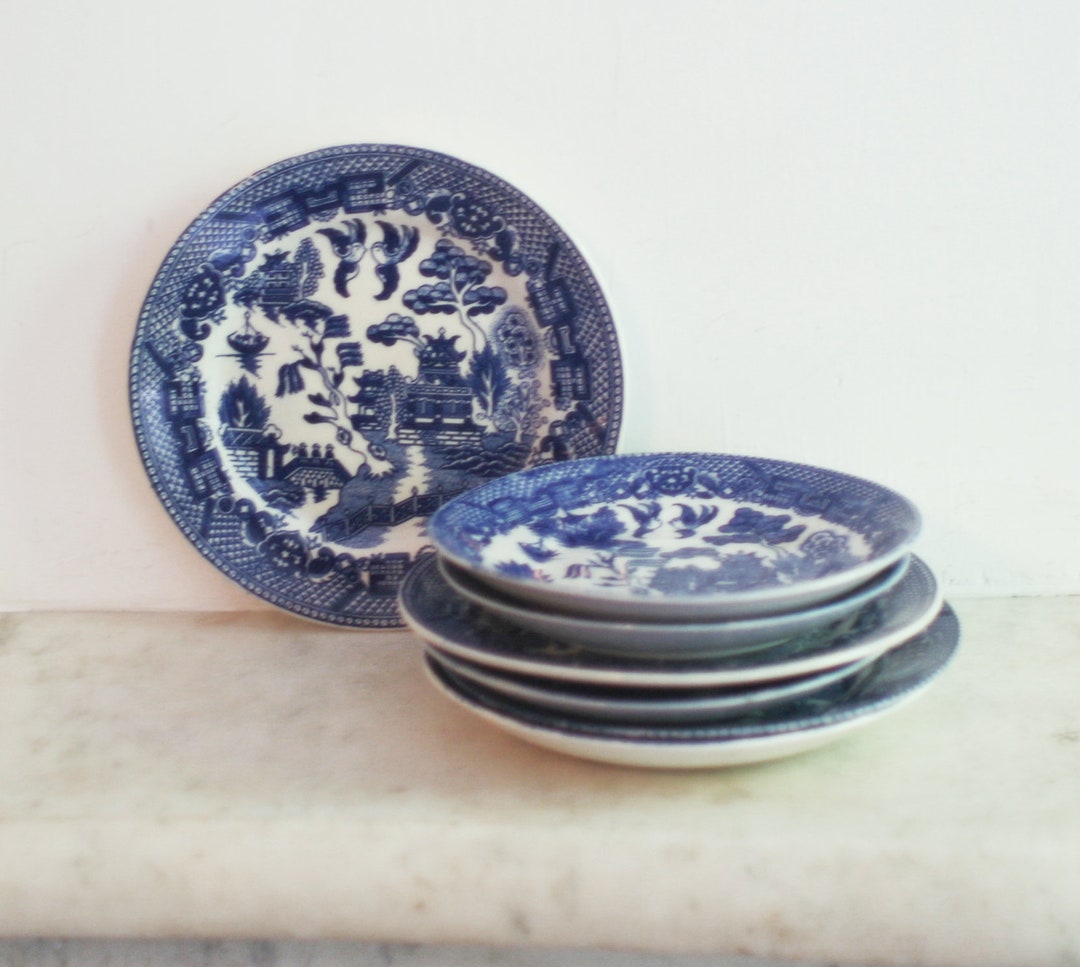 Vintage Willow Ware Mixed Lot of 7 Dishes Blue Transfer - Etsy