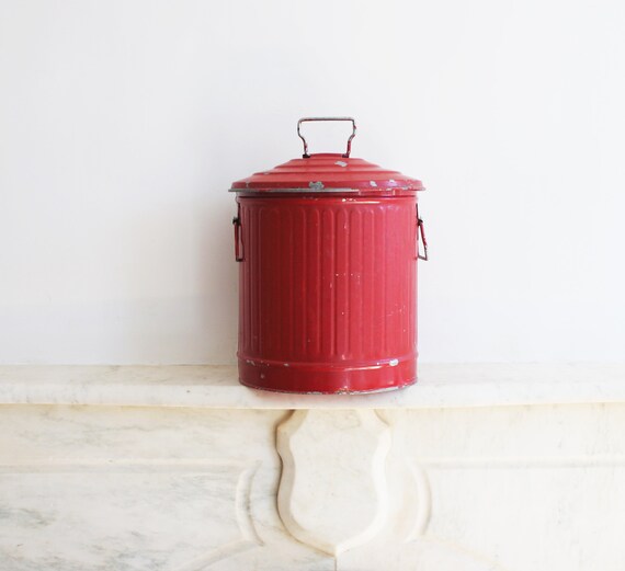 Vintage Metal Trash Can