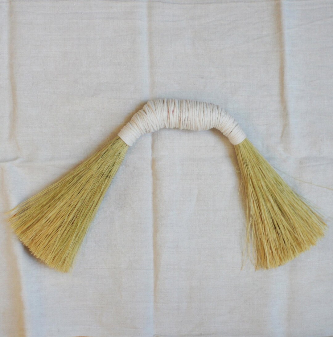 Handmade Double Broom, Tampico Hand Brush, Curved Sculpture, Cotton ...