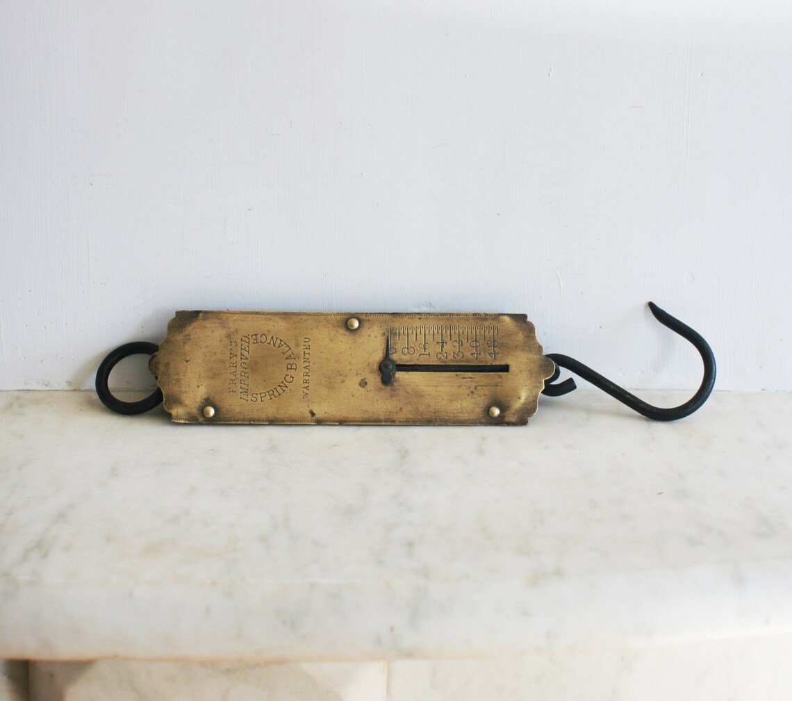 Antique Brass Hanging Scale Frary's Improved Spring - Etsy