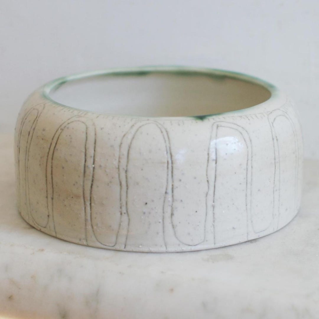 Handmade Ceramic Bowl, Mishima Pottery Dish, Made by Hand Pot, Vase ...