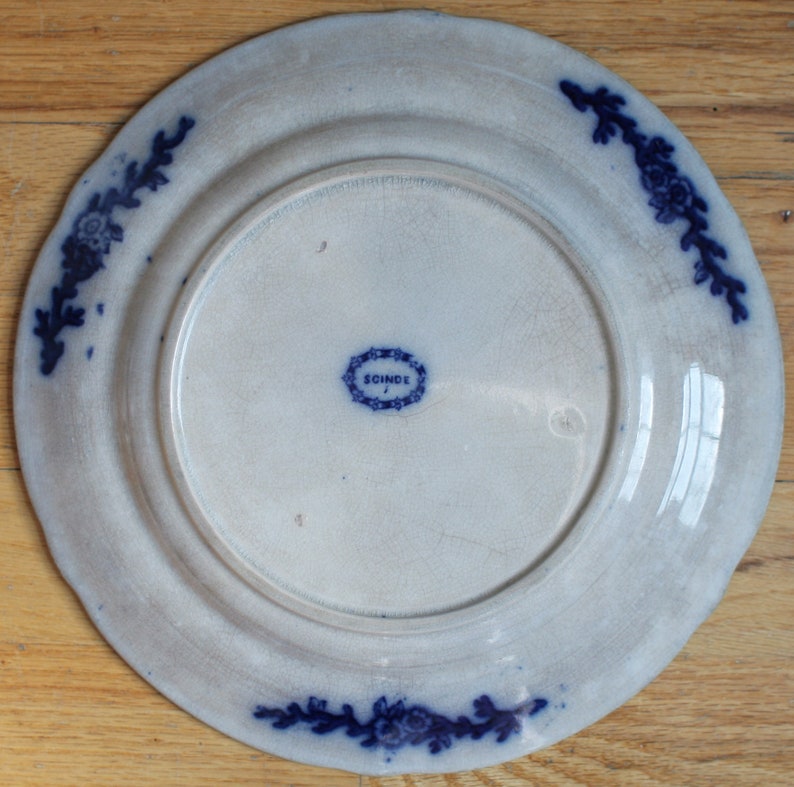 Antique Scinde Flow Blue Soup Bowl Large Blue Willow Transfer - Etsy