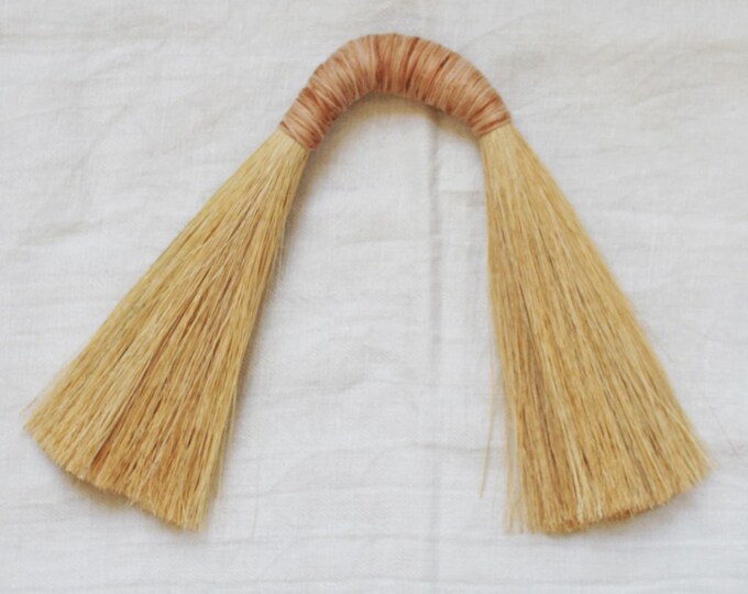 Handmade Double Broom, Tampico Hand Brush, Curved Sculpture, Avocado ...