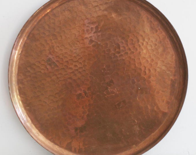 Vintage Eugen Zint Handarbeit 30 Solid Hammered Copper Tray, Serving ...