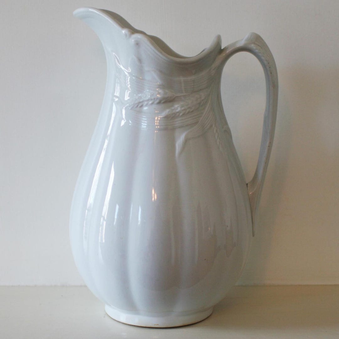 Antique Ironstone Wheat Pitcher, Extra Large Turner and Goddard ...