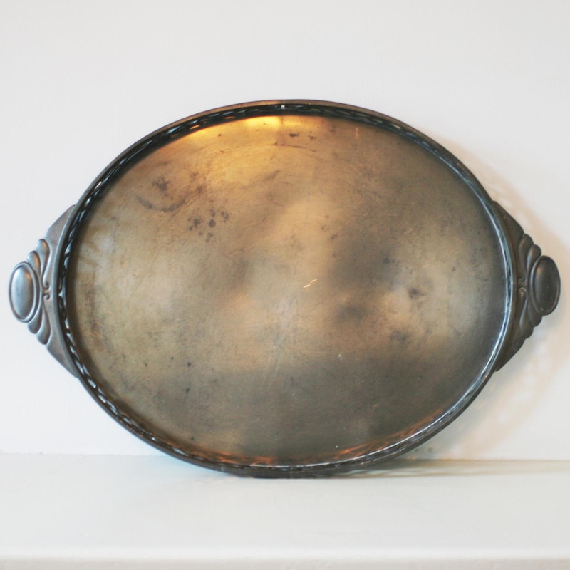 Mid Century Pewter Tray - Etsy