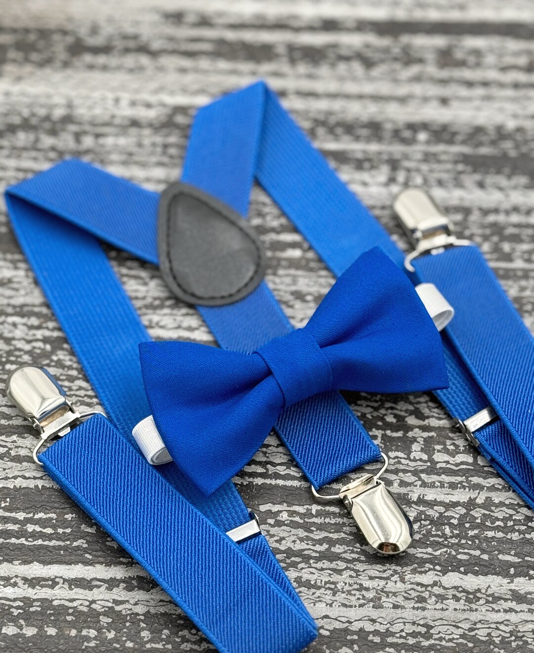 Royal Bow Tie & Suspenders Pocket Square Ring Bearer Outfit Boho Rustic ...