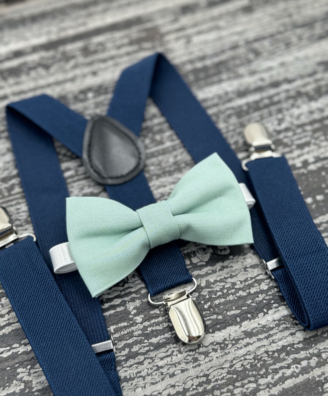 Dusty Sage Bow Tie & Suspenders Agave Bow Navy Braces Pocket Square ...