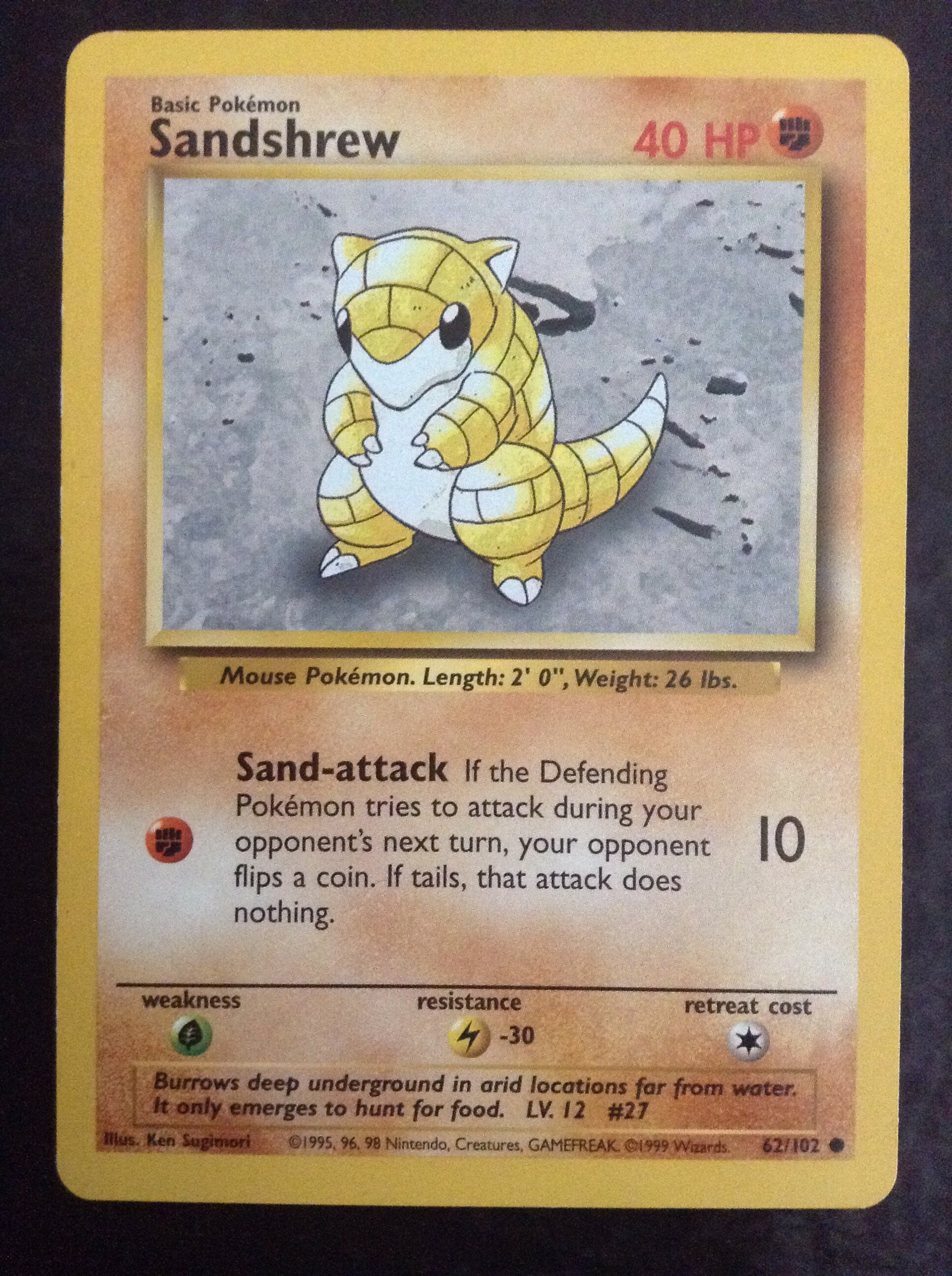 Sandshrew Pokemon Trading Card - Etsy