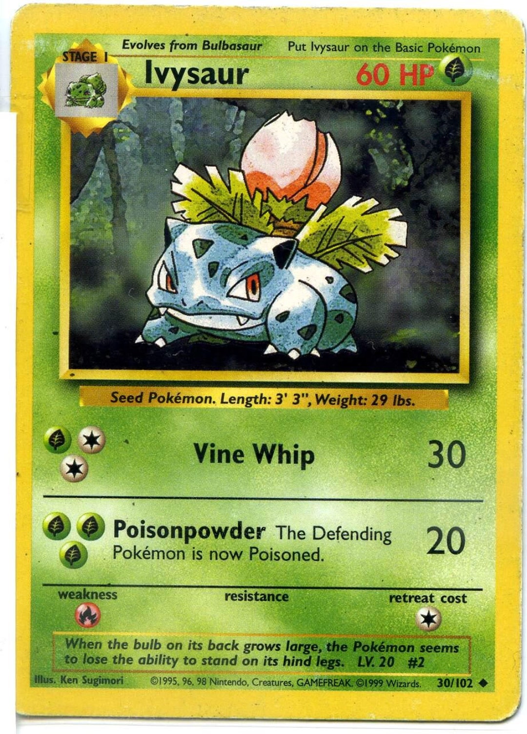Ivysaur Pokemon Trading Card - Etsy