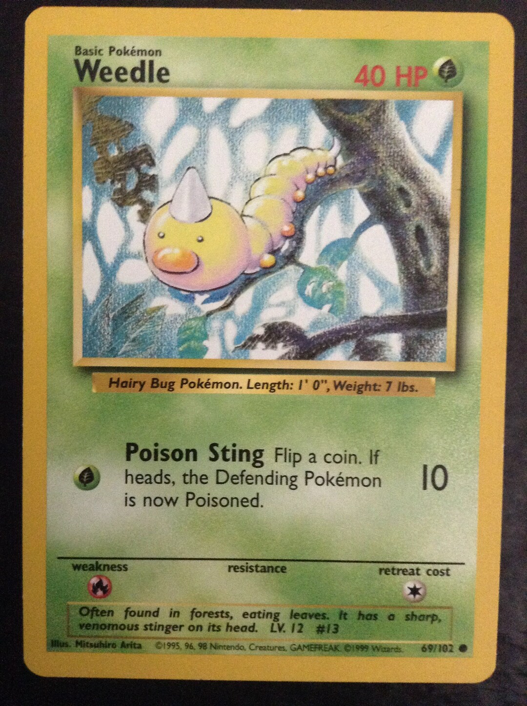Weedle Pokemon Trading Card - Etsy