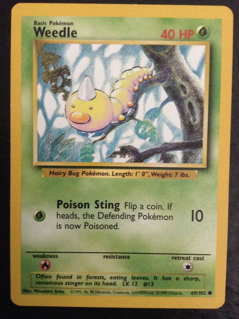 Weedle Pokemon Trading Card - Etsy