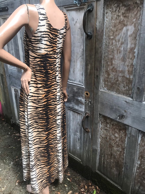 Late 60s early 70s tiger print glam rock maxi dress - Gem