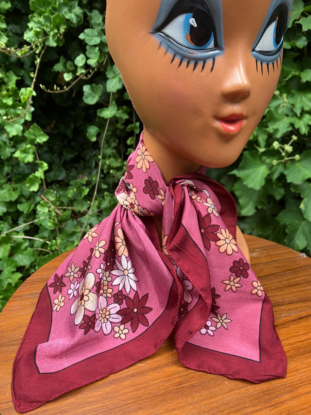 Sweet 70s Floral Vintage Scarf Neckerchief - Etsy