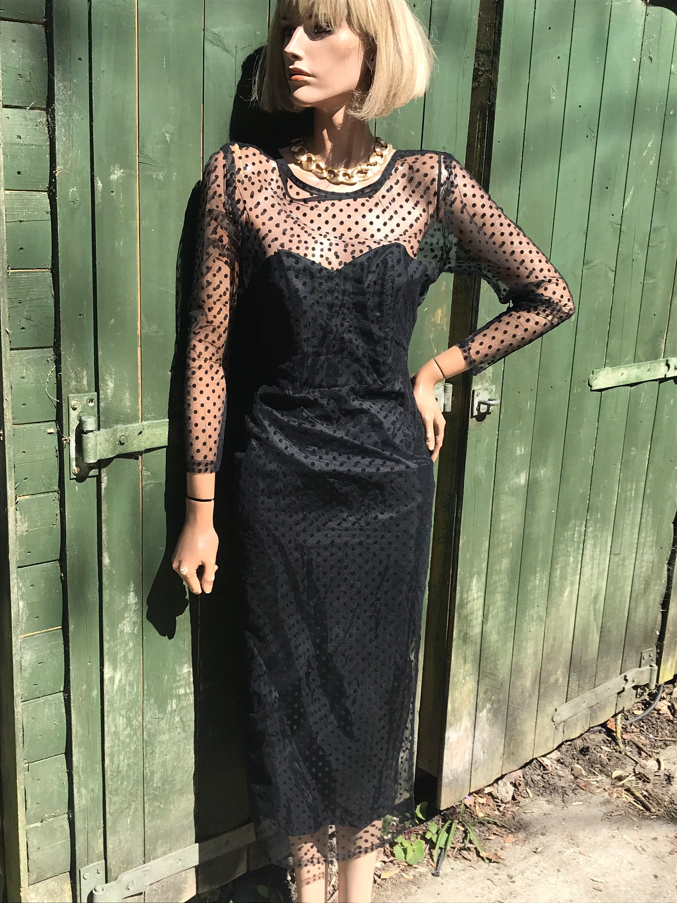 Late 70s Early 80s Vintage Chelsea Girl Glam Goth Polka Dot - Etsy UK