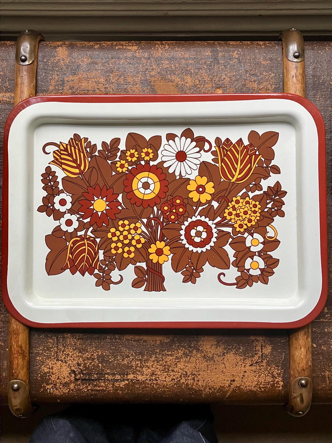 Vintage 70s, Groovy Floral Tray - Etsy