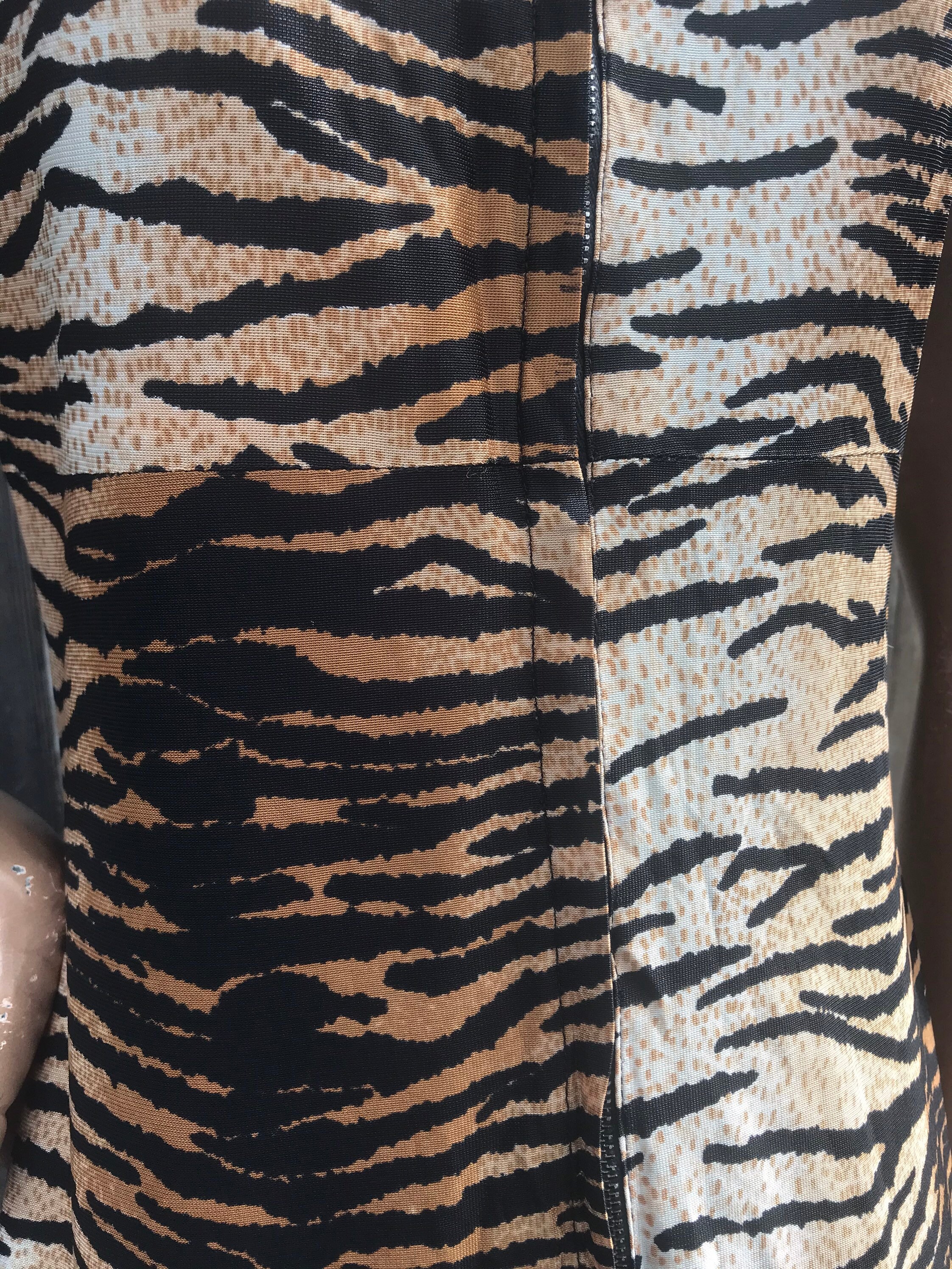 Late 60s Early 70s Tiger Print Glam Rock Maxi Dress | Etsy UK