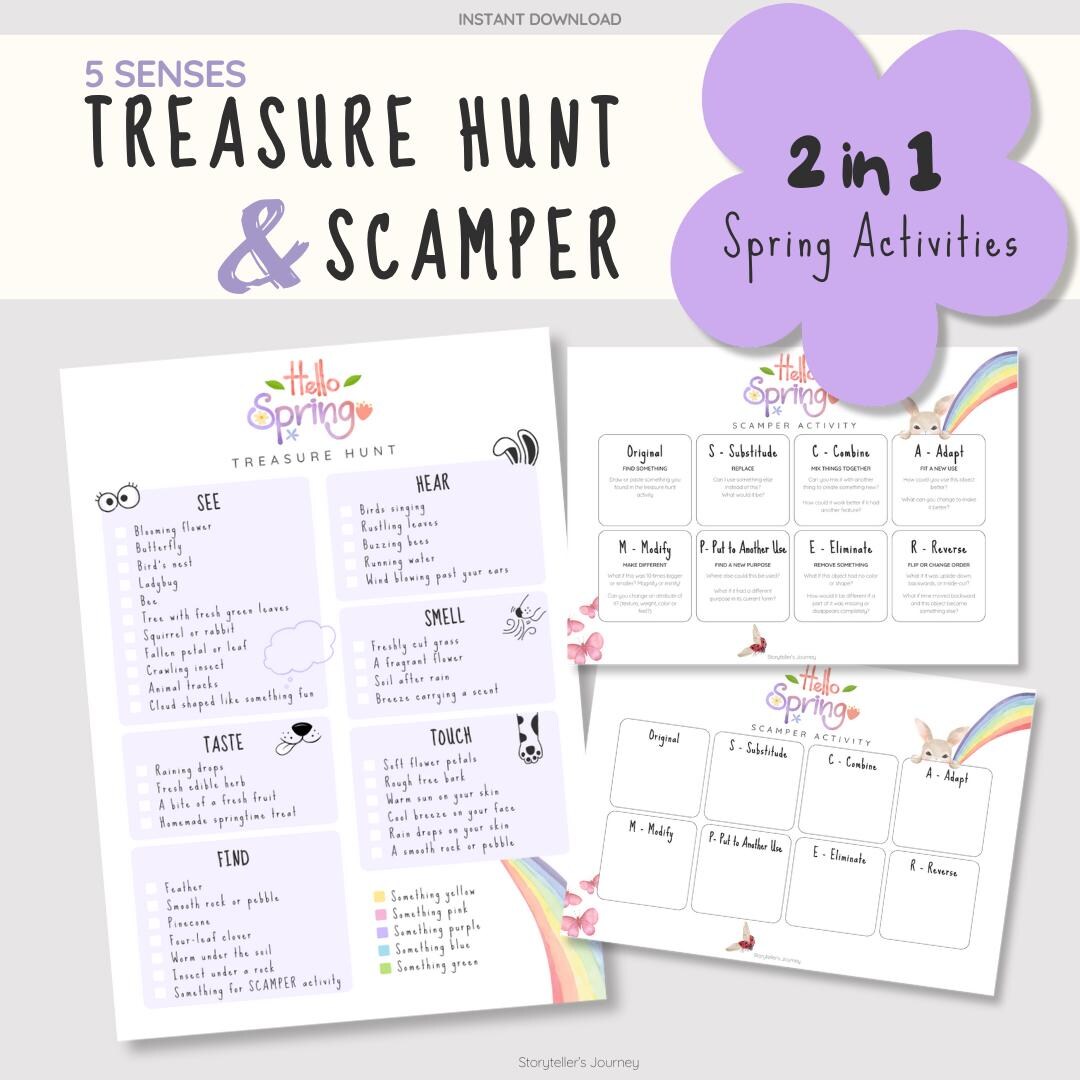 Spring Treasure Hunt for Kids | Outdoor Hunt Game | Nature I SCAMPER ...