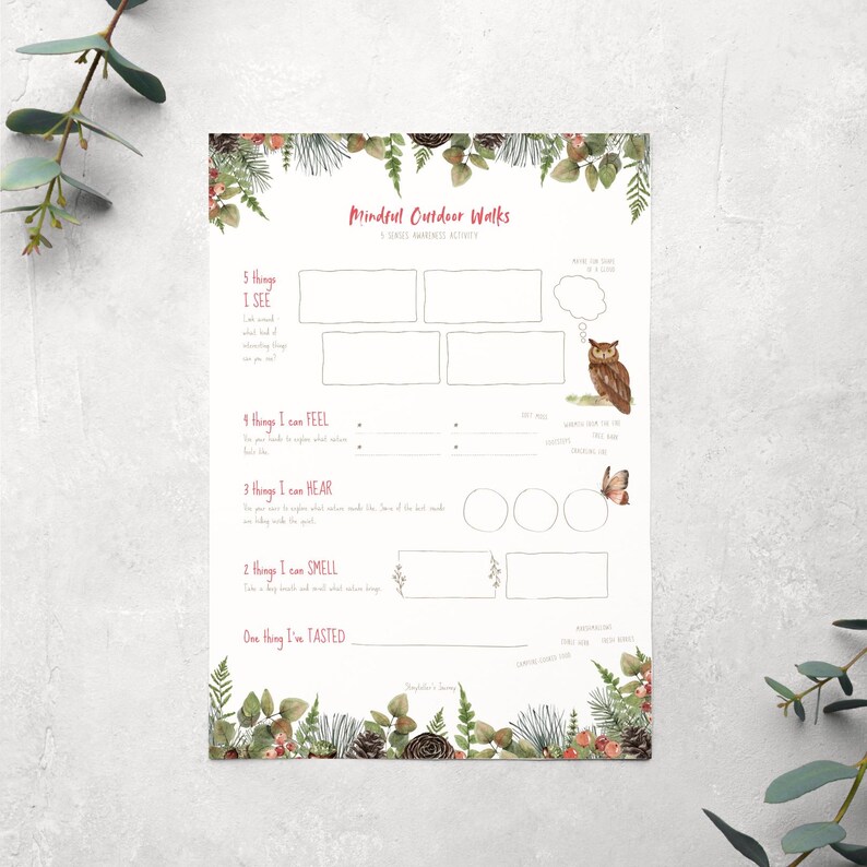 Camping Nature Scavenger Hunt: 5 Senses Mindfulness Activity (printable ...