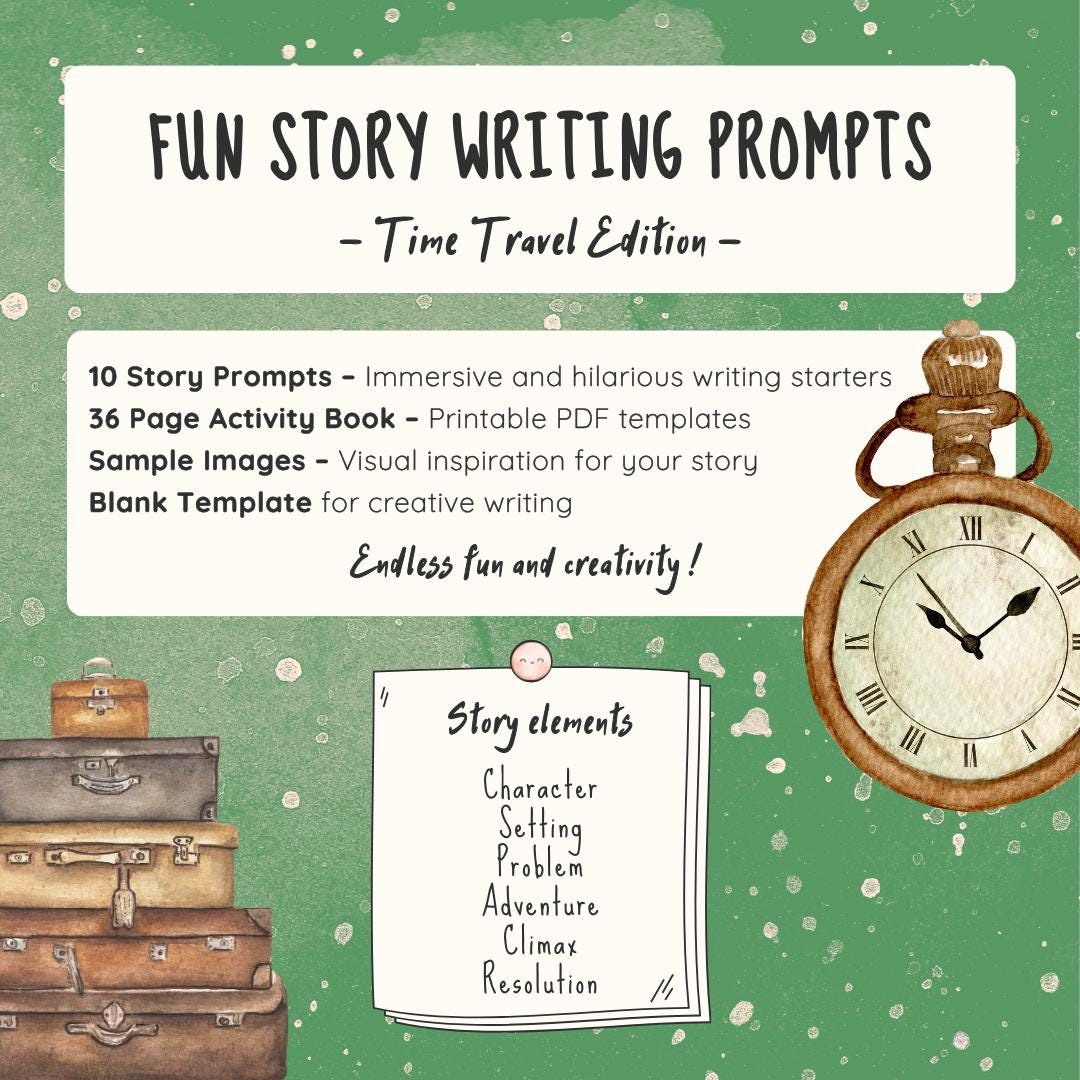 Time Travel Creative Writing Prompts | Storytelling Activity Book | P4C ...