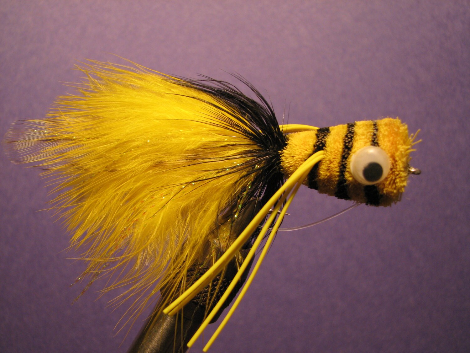 Bass bug Red and Black Popper Fly fishing flies | Etsy