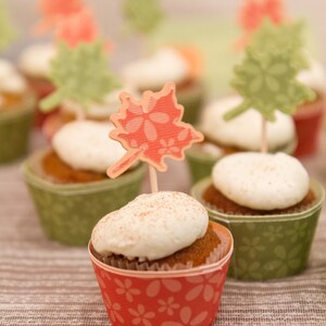 Fall Cupcake Toppers/ Leaf Topper (set of 12) - Etsy