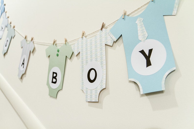 Baby Shower Banner Onesies on a Clothesline - Etsy