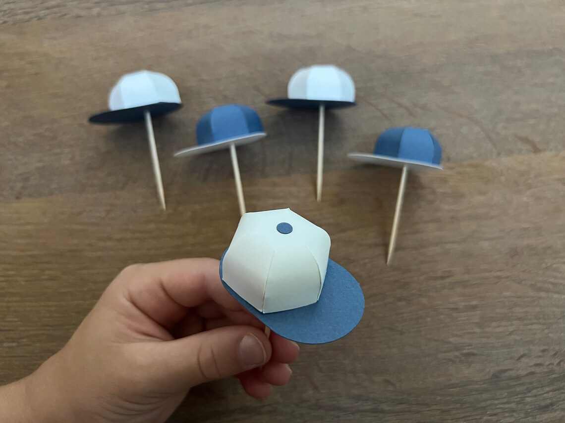 Baseball Cap/sports Hat Cupcake Toppers set of 12 - Etsy