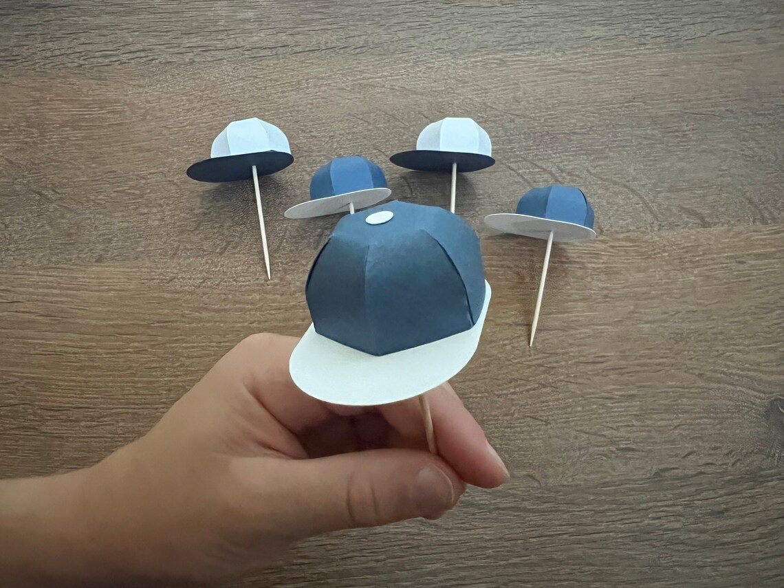 Baseball Cap/sports Hat Cupcake Toppers set of 12 - Etsy