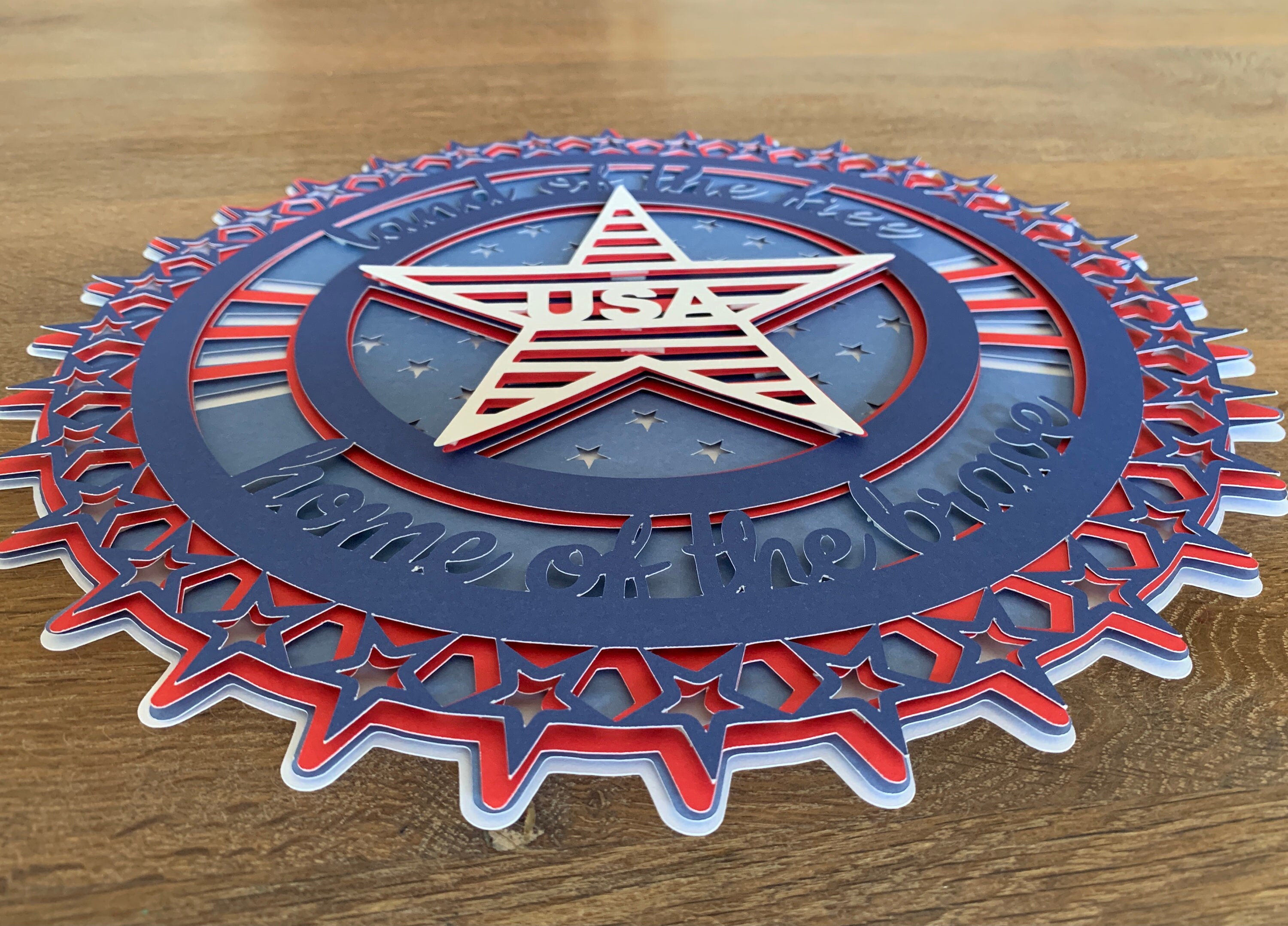 Patriotic 4th of July Independence Day Mandala / Shadow | Etsy