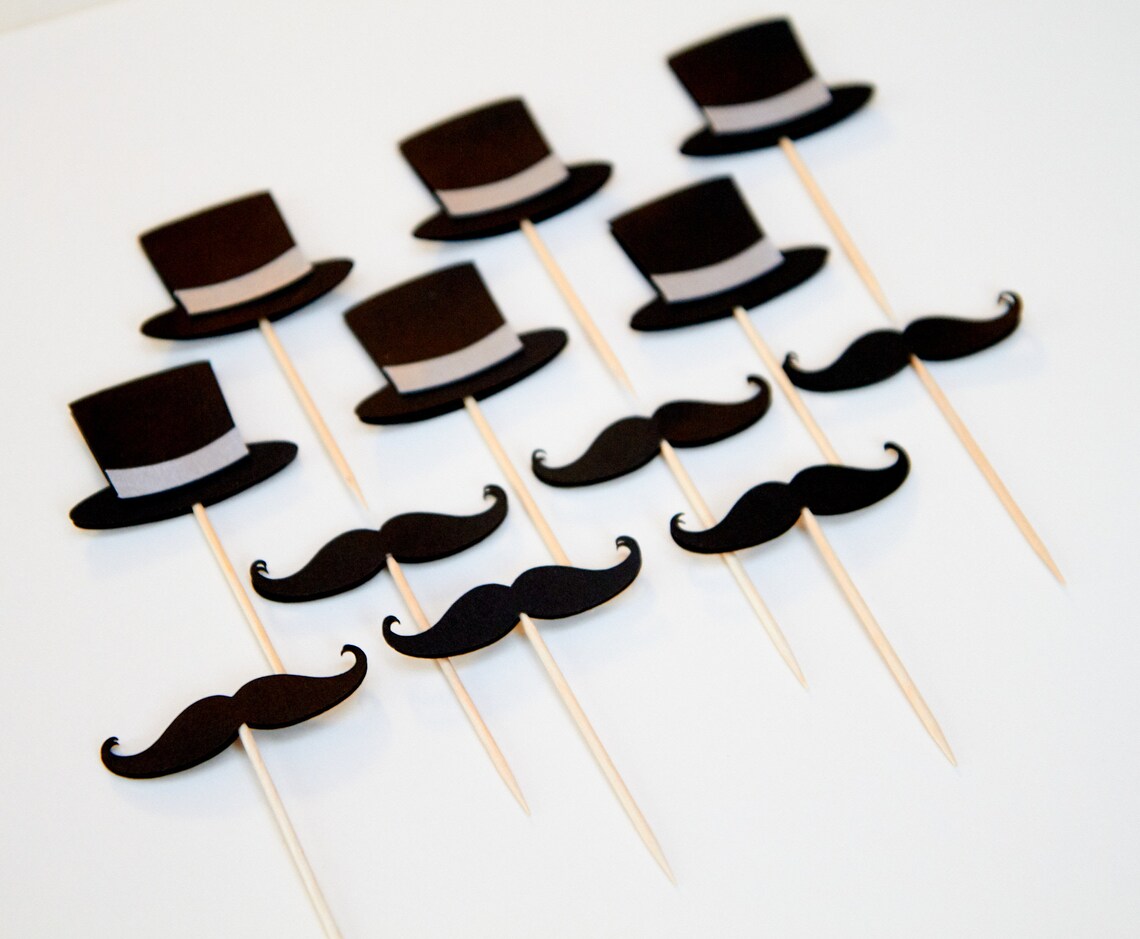 Little Man Cupcake Toppers set of 12 - Etsy