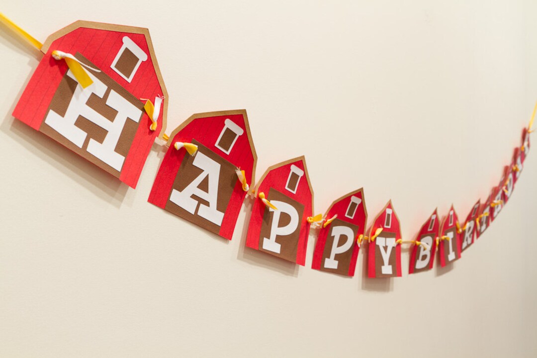 Barn Birthday Banner / Farm Banner - Etsy