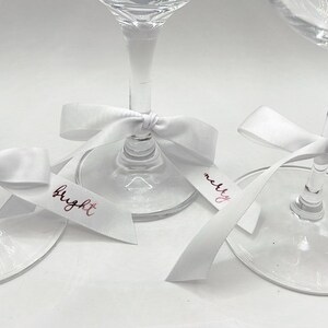 Wine Glass Ribbon, Champagne Glass Ribbon, Drink Tags, Napkin Tags ...