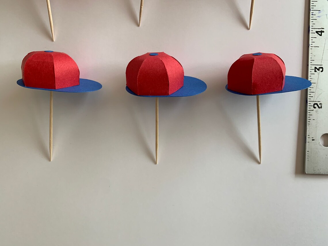 Baseball Cap/sports Hat Cupcake Toppers set of 12 - Etsy