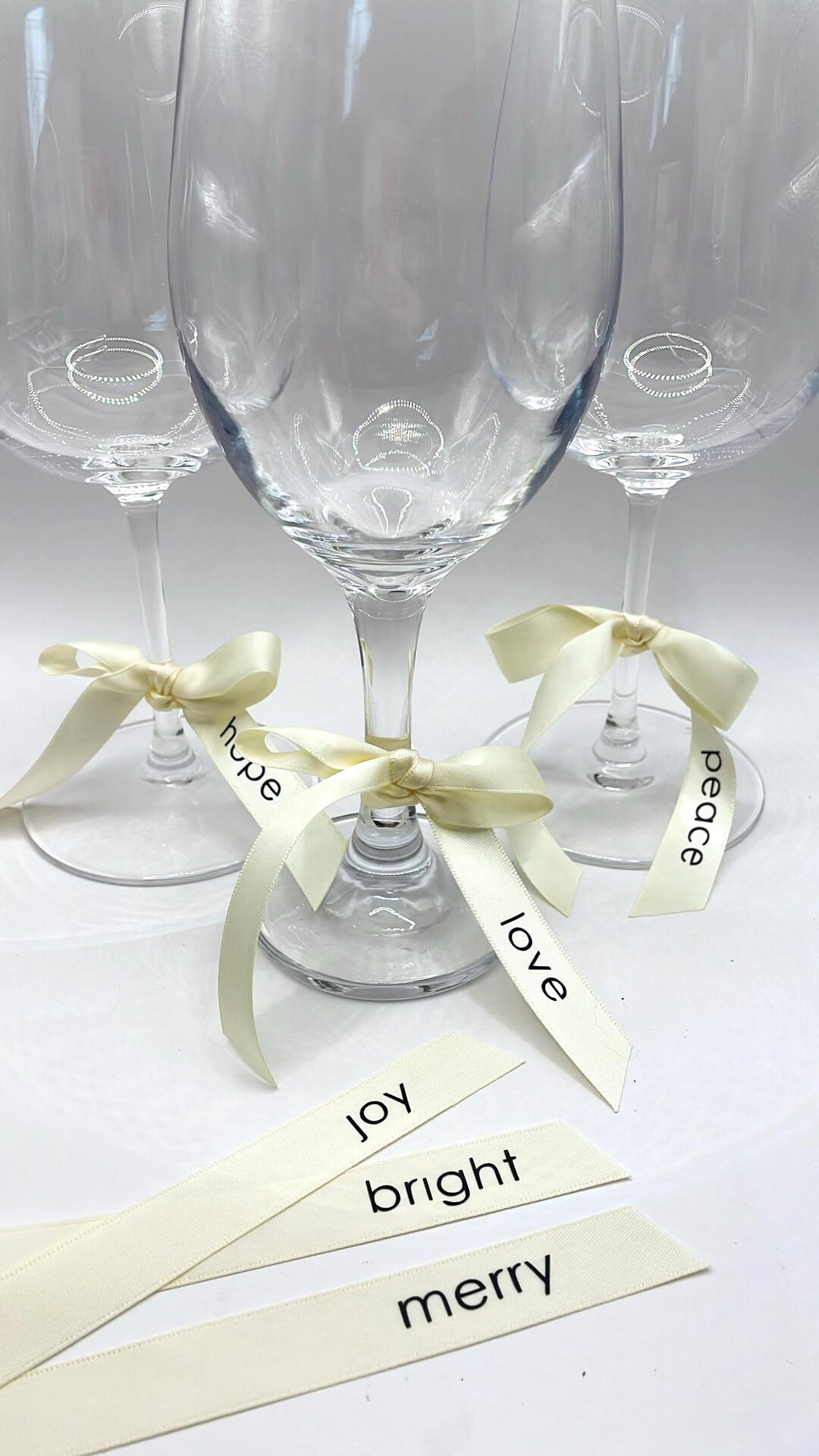 Wine Glass Ribbon, Champagne Glass Ribbon, Drink Tags, Napkin Tags ...